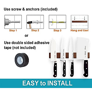 10 Inch Knife Magnetic Strip Use as Magnetic Knife Holder for Wall - Magnetic Knife Strip - Magnetic Knife Bar - Wall Kitchen Magnetic Rack Holder