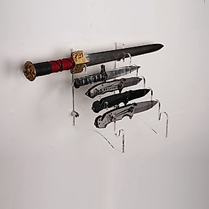 Knife Rack Wall Mount Knife Rack Knife Storage Rack Acrylic Knife Rack Display Stand For Survival Tactical Outdoors (Transparent)