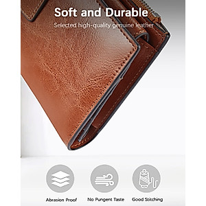 BOSTANTEN Womens Leather Wallets RFID Blocking Large Capacity＆Leather 15.6 inch Laptop Backpack Computer Bag