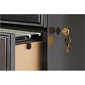 BOWERY HILL L-Shape Home Office Executive Desk with Large Drawers, Letter Size Hanging File Drawer and CPU Tower in Wind Oak Finish