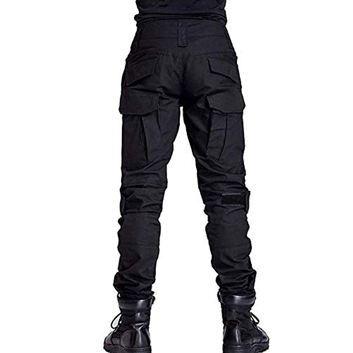 TRGPSG Men's Hiking Pants, Ripstop Camo Cargo Pants, Multi-Pocket Casual Work Pants WG3F Black 42