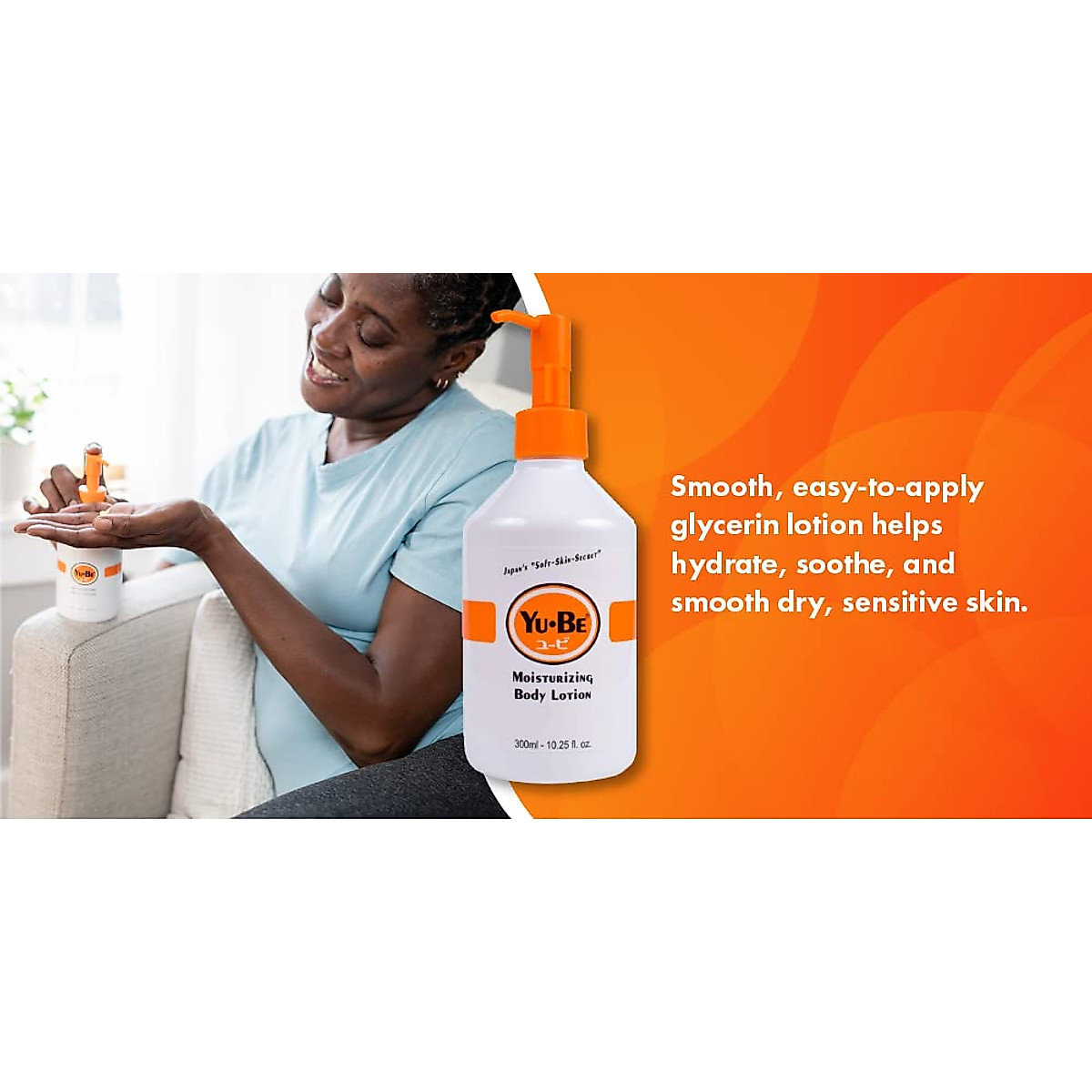 Yu-Be Hand & Body Lotion Deeply Hydrating Moisturizer Pump Bottle for Extra-Dry Skin - Day & Night Daily Moisturizing Skin Cream | Good For Cracked Heels I Non-Greasy - 10.25 Fl. Oz.