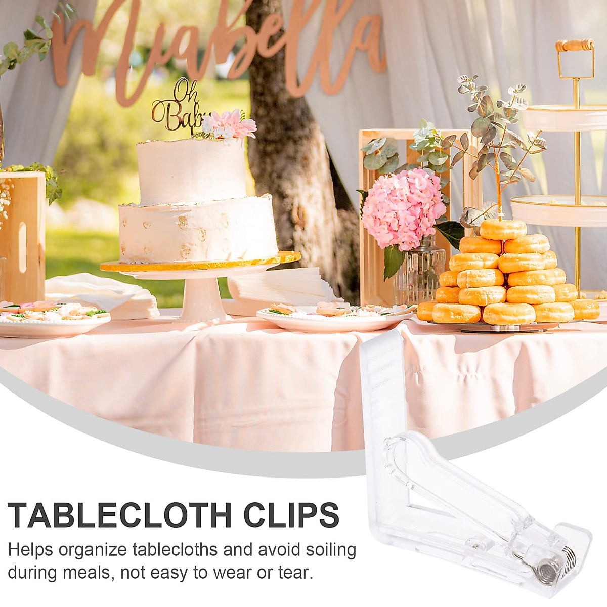 DOITOOL 12pcs Tablecloth Holder Table Cover Clamps Table Cloth Clips for Outdoor Picnic Tables Large Tablecloth Clips Picnic Table Clips Hidden Securing Clip Fastener Dinner Party