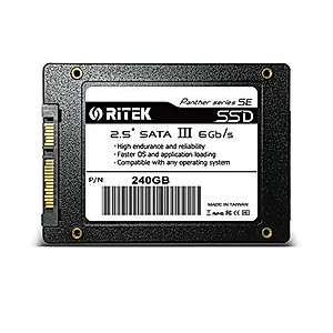 Ritek 240GB SSD (Internal Solid State Drive) 3D NAND 2.5" SATA III 6Gb/s Ultra Slim 7mm Up to 550 MB/s Panther SE