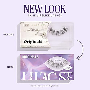 Lilac St - Originals Natural Faux Eyelash Clusters (12mm) - Soft, Natural Look - DIY Lash Extension Wisps - Lightweight & Lifelike - Lasts 10 Days - Cruelty Free, Vegan, Women Founded - 10 Lashes