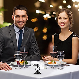 NQEUEPN 12Pcs Table Number Holders, Metal Black Finish Wire Picture Stands Name Menu Clips Place Card/ Memo/Photo Table Sign Holders for Wedding Party Office