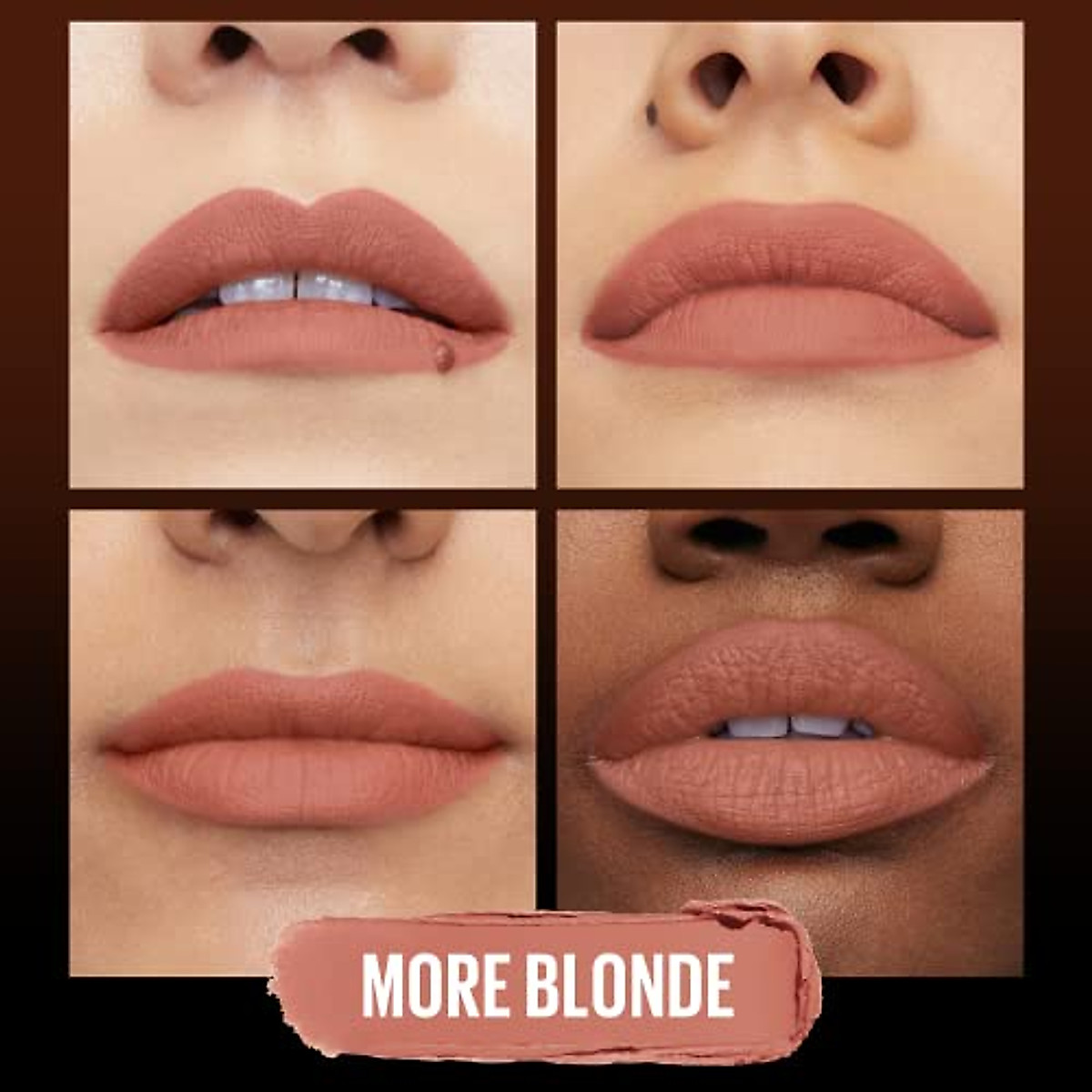 Maybelline Color Sensational Ultimatte Matte Lipstick, Non-Drying, Intense Color Pigment, More Blonde, Sandy Nude, 1 Count