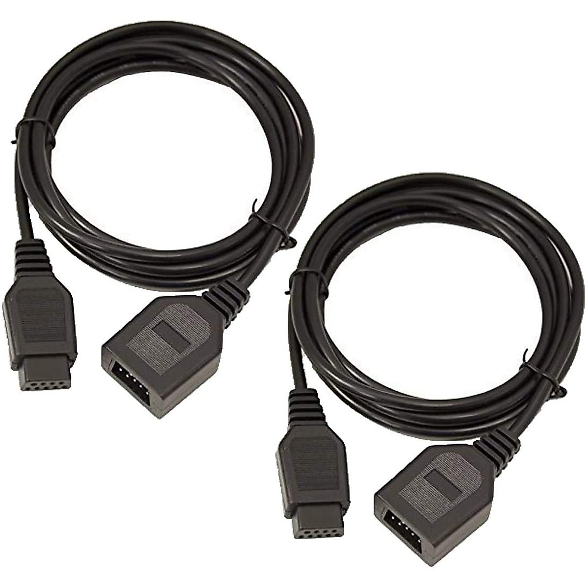 eLUUGIE 2 Packs 6ft Replacement Extension Cord Cable for Sega Genesis 2/3 Controller Extension Cord