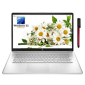 HP [Windows 11 Pro] 17 17.3" HD+ Business Laptop, Intel Core i3 1115G4 up to 3.2GHz (Beat i5-10210U), 8GB DDR4 RAM, 1TB HDD, 802.11AC WiFi, Bluetooth 4.2, Type-C, Webcam, Silver, 64GB Flash Drive