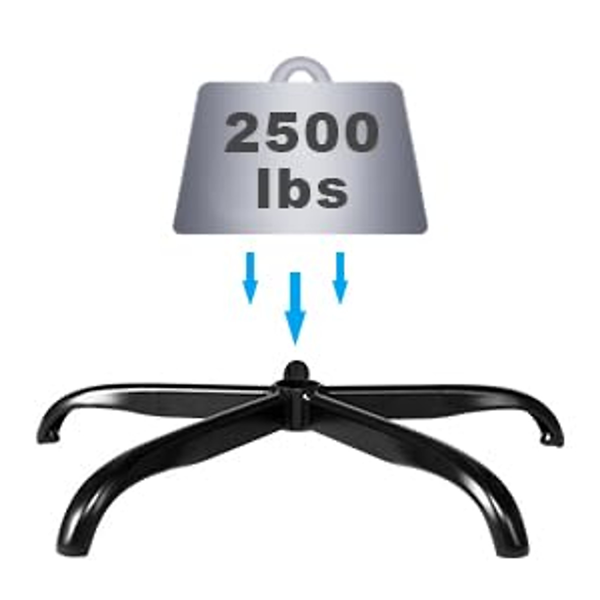 Frassie 25 Inch Office Chair Metal Base Replacement Heavy Duty 2500 Lbs Universal Computer Chair Base Part with 5 Casters