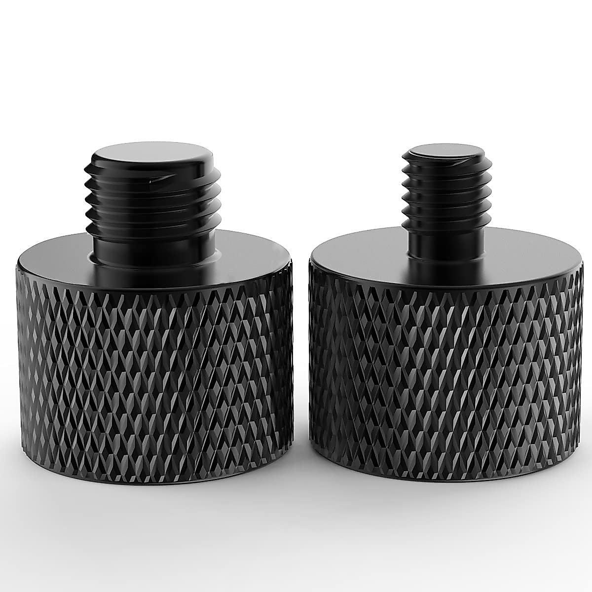 Donuts Mic Stand Adapter 5/8 to 3/8 and 5/8 to 1/4 Mic Thread Screw Adapter Combo Pack For Microphone Mounts and Stands 2 Pack Black