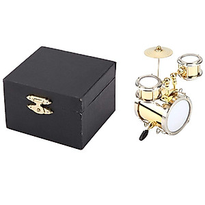 Miniature Musical Instrument Replica Drum Set Ornament Drummer Gift Children's Three Drum Model Decor 8.6x8x5.9cm