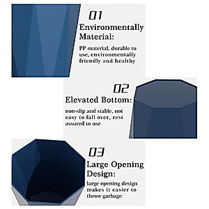 Doteon 6pcs Trash Can Wastebasket Plastic 2.6 Gallon Garbage Can Container Rubbish Trash Bin Paper Basket Office Organizer for Bedroom Office Bathroom,10Litre-6 Colors