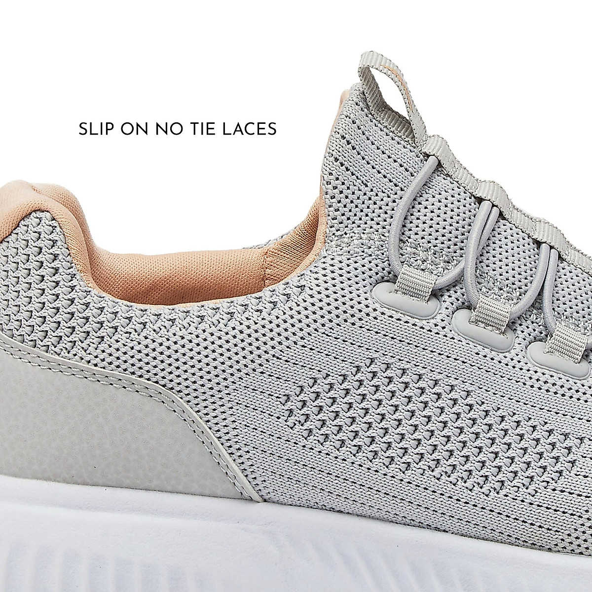 Avia Air Slip On Shoes for Women - Casual Comfortable Athletic Tennis Walking Sneakers for Women with Memory Foam - Silver Grey, 8 Medium