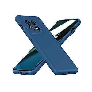 Foluu Silicone Case for OnePlus 11, Liquid Gel Rubber Bumper Case with Soft Microfiber Lining Cushion Slim Hard Shell Shockproof Protective Cover for OnePlus 11 5G 2023 (Blue)