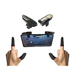 TEKTURN Mobile Auto Trigger Joystick with 2-Pairs of Premium Finger Sleeves for Gaming