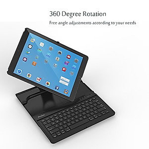 ProCase Keyboard Case for 1st & 2nd Generation iPad Pro 12.9 2017 2015, iPad Pro 12.9 Tablet Wireless Keyboard Case for iPad Pro 12.9" (2nd & 1st Gen)- Black