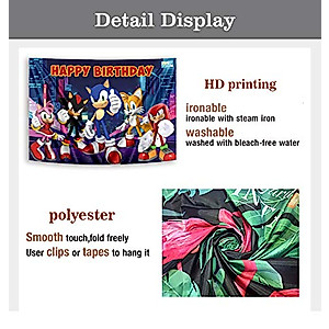 TXUE Cartoon Sonic Hedgehog Backdrop Tall Building City Night View Background Children Boy Birthday Party Baby Shower Photo Booth Studio Props Decorations (5x3FT(Width 150cm x Height 90cm))