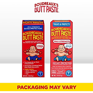 Boudreaux's Maximum Strength Butt Paste, Relieves and Prevents Diaper Rash, 2oz Tube (Pack of 1)