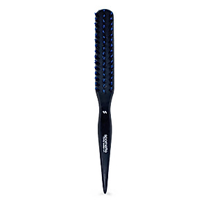 Spornette Boar Bristle Hair Brush for Women & Men - Little Wonder Small Teasing Brush - Create Slick Backs & Volume - Boar & Tourmaline Nylon Bristles for Back Brushing & Combing (Blue)