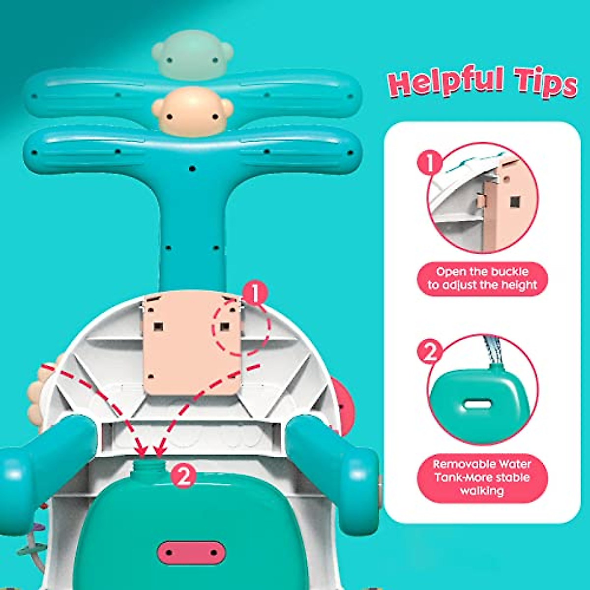 Baby Sit-to-Stand Walker,Toddler Entertainment Table Activity Center Early Perschool Education Toy,Baby Push Walker for Boy Girl 10 Months +