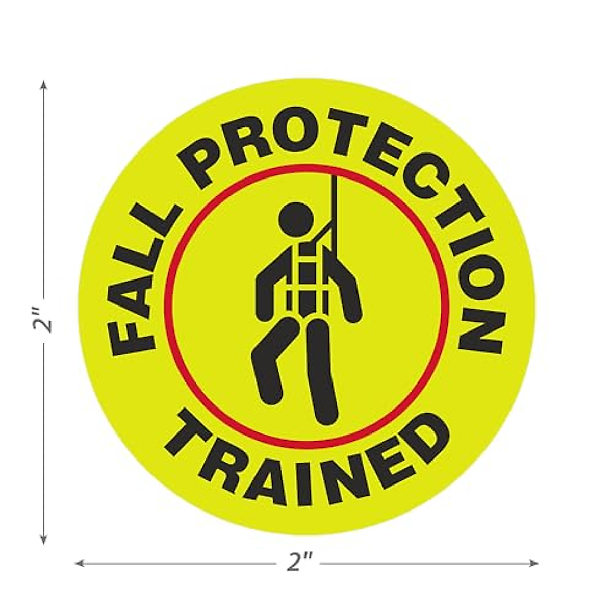 SmartSign "Fall Protection Trained" Pack of 5 Hard Hat Labels | Retro-Reflective, 2" Circle