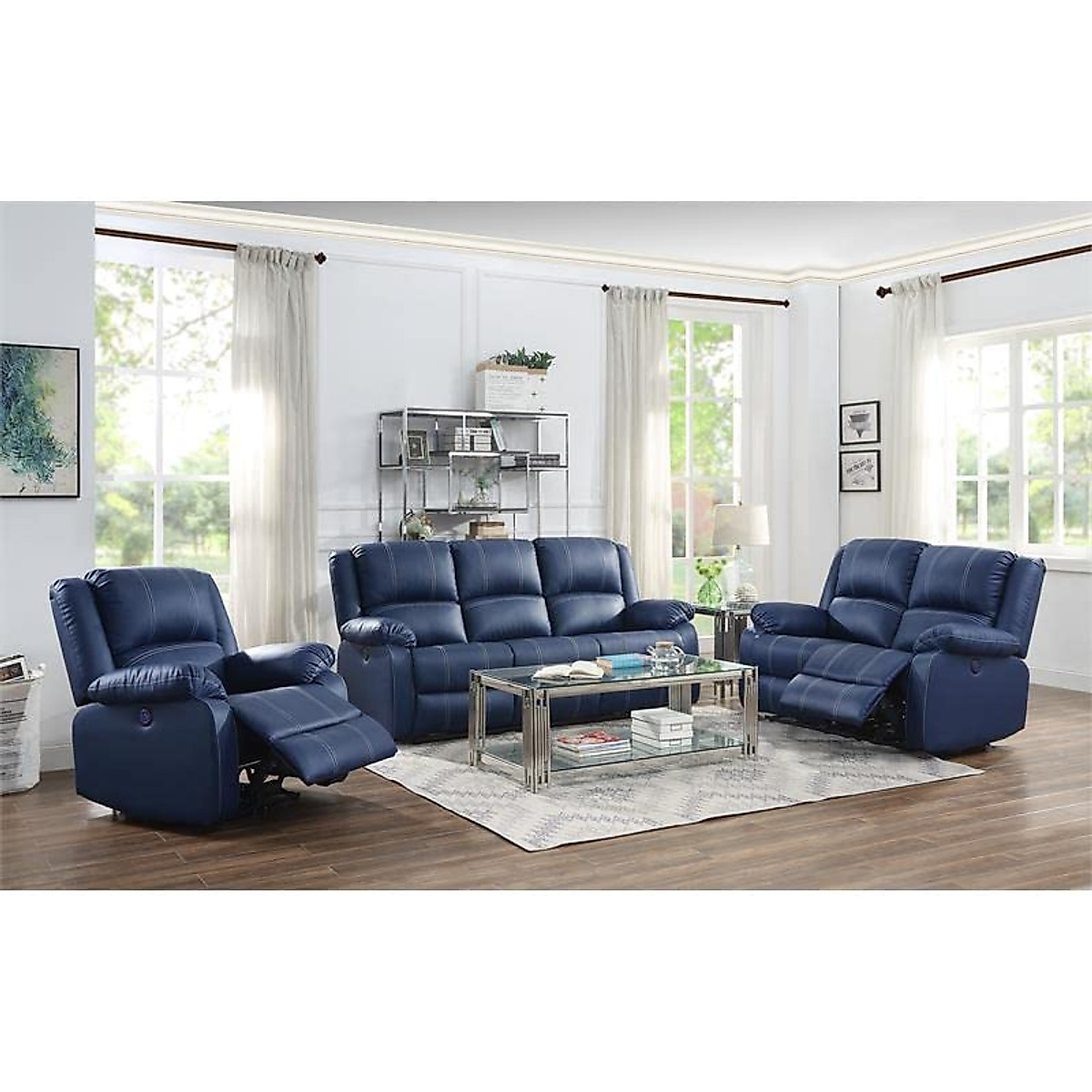 Acme Furniture Zuriel Love Seats, Blue