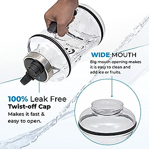 DR.HYDRO 1 Gallon Water Bottle with Straw - Large Water Bottle | BPA free Sports Water bottle | Big Water Bottle with Silicone Handle | Leak Proof Gym Water Jug Lid For Fitness Gym Goals