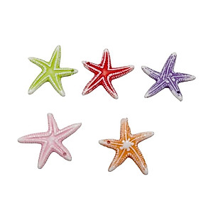 JORCEDI 100 Pcs Mixed Mini Conch Sea Stars Seashells Seahorse Beach Wedding Ornament for Table Scatters Beach Theme Sea Shells Party Decoration Crafts