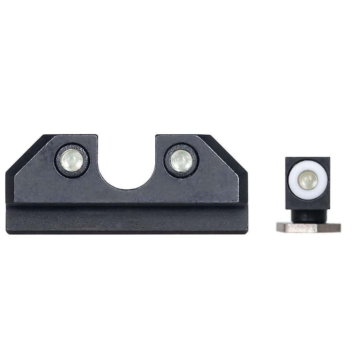 Night Fision Standard Height Perfect Dot Tritium Night Sight Set Compatible with Taurus G3C/GX4, White Front Ring, U Notch Black Rear Rings