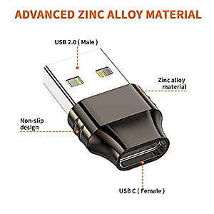 USB C Female to USB Male Adapter,(2-Pack) Type C to USB A Charger Cable Power Converter for iPhone 11 12 13 14 Pro Max,Samsung Galaxy S20 S21 S22 S23,Note 10 20,Apple iWatch Watch Series 7 SE AirPods