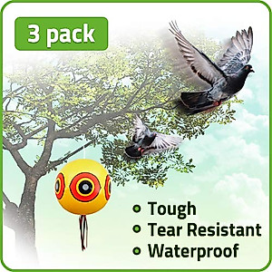 De-Bird Balloon Bird Repellent - 3-Pk - Fast and Effective Solution to Pest Problems - Scary Eye Balloons Keep Birds Away from House, Garden Crops, Swimming Pools & More