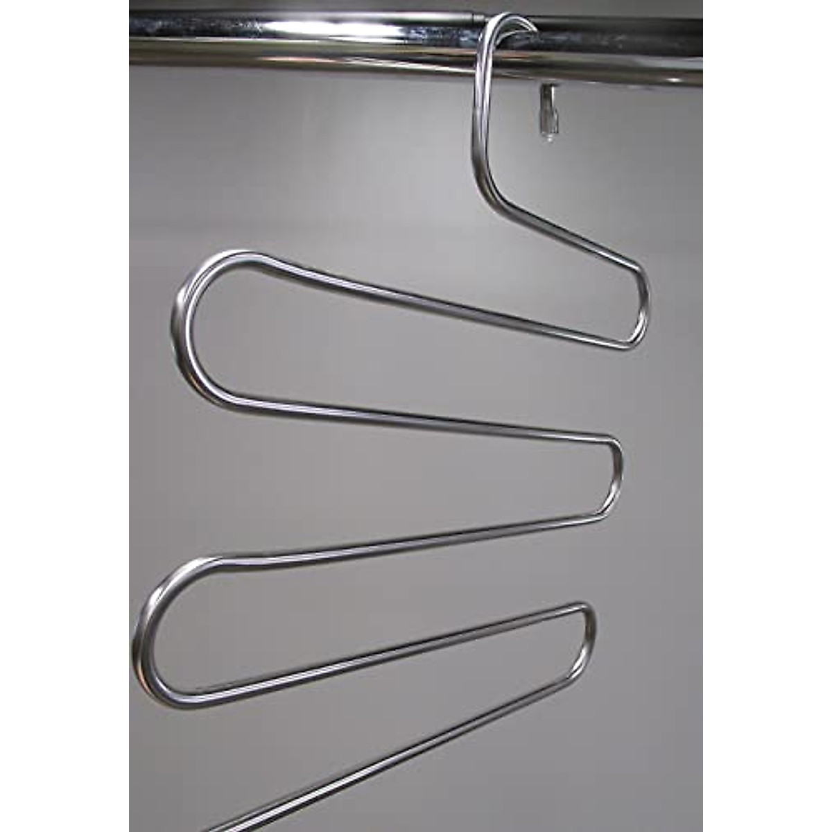 NAHANCO NHMLPH S-Shape Multilayer Metal Space Saving Pant/Scarf Hangers for Closet Organization (5 Layers) -3/Pack