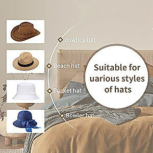 Boho Hat Rack for Wall, Macrame Hat Organizer, Bohemian Women Hand Weaving Hat Storage Hanger, Wooden Display Rack Decorative Cap Holder for Wide Brim Caps…