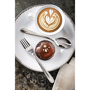 DANIALLI Modern Fidenza Hammered Silverware Set - 18/10 Stainless Steel Flatware Set for Elegant Dining - Dishwasher Safe Cutlery Set (20-Piece)