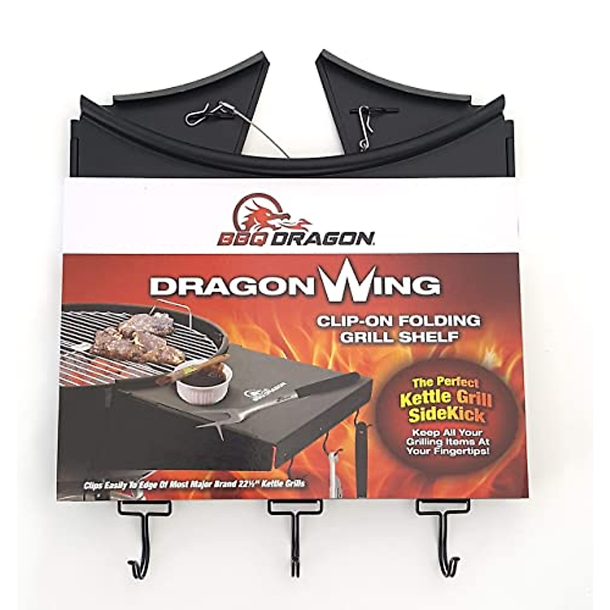 BBQ Dragon Grill Table - Fits 22" Weber Charcoal Grills, Weber Grill Accessories - Strong & Sturdy BBQ Table Shelf, Kettle Table - Weber Kettle Grill Accessories Folds to Store Inside Barbecue Grill