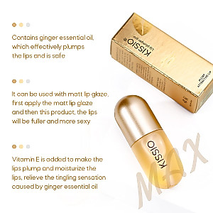 KISSIO Lip Plumper,Day Lip Plumper,Lip Enhancer,Plant Extracts Plumping Lip Serum,Lip Plumping Balm,Moisturizing Clear Lip Gloss for Fuller Lips and Hydrated Beauty Lips 5.5ml (06 Clear)