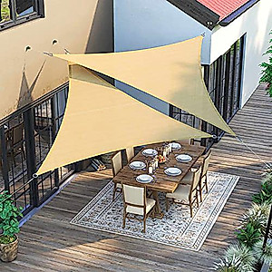 AXT SHADE Triangle Sun Shade Sail, 9'10'' x 9'10'' x 9'10'' Sand Sunshades Sails Patio Cover Canopy Shades for Outdoor Activity