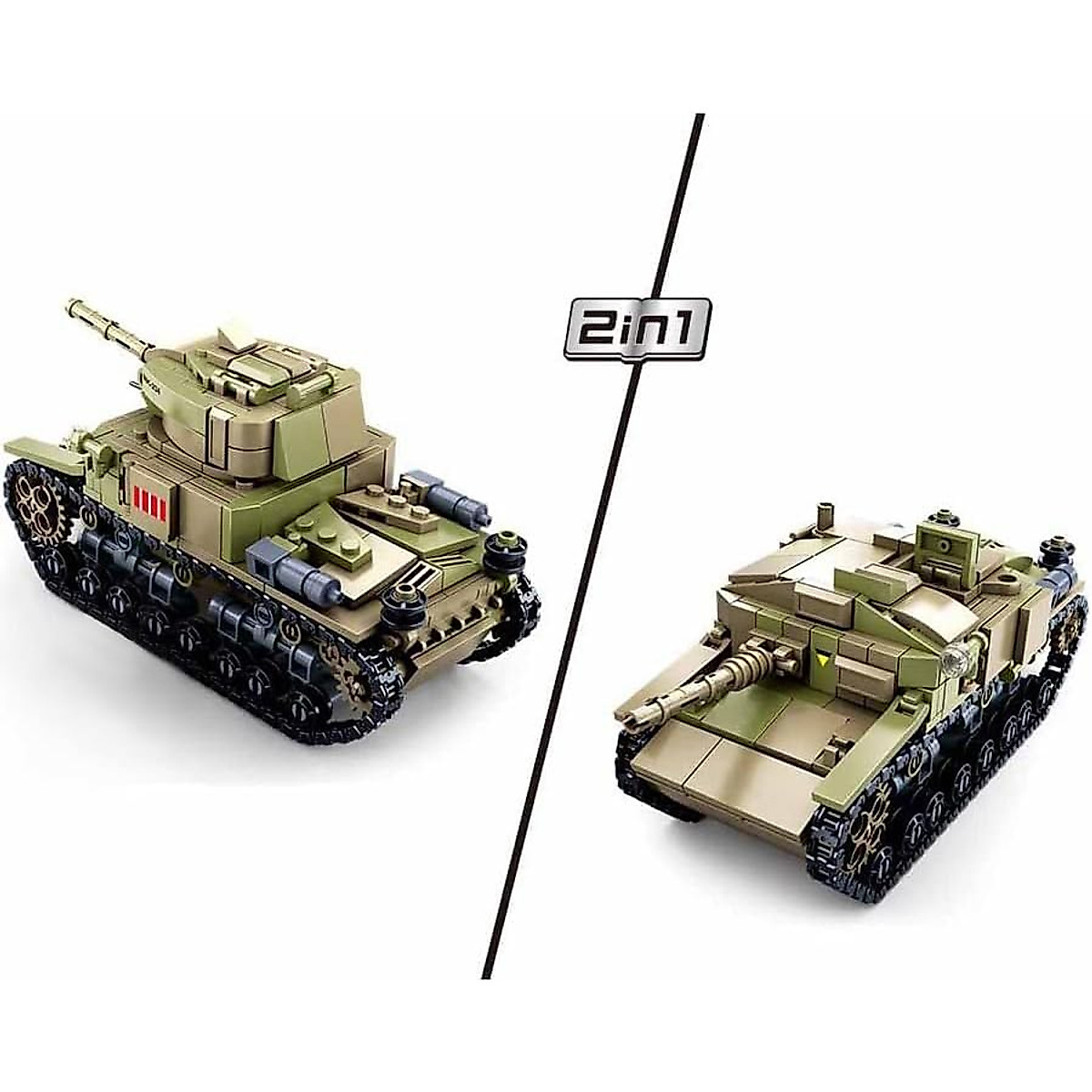 DAHONPA M13/40 Tank Army Building Block(463 PCS),WW2 Military Historical Collection Model with 2 Soldier Figures,Toys Gifts for Kid and Adult.