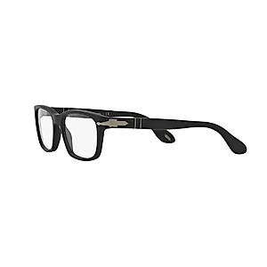 Persol PO3012V Square Prescription Eyewear Frames, Matte Black/Demo Lens, 54 mm