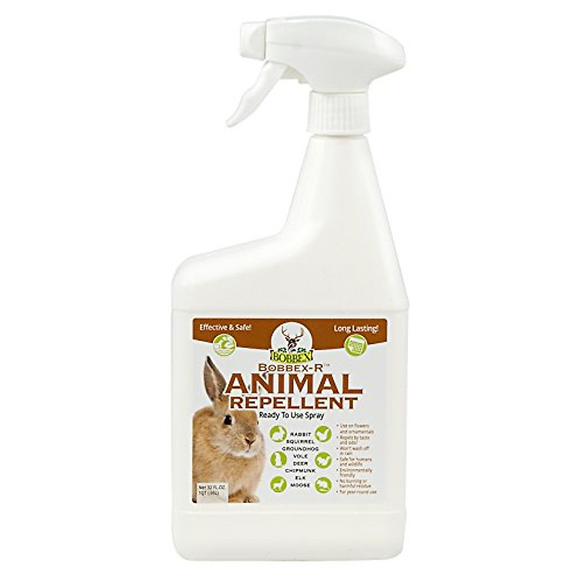 Bobbex Animal Repellent Ready-to-Use Outdoor Rabbit, Squirrel, and Chipmunk Repeller Spray (32 oz.) B550125