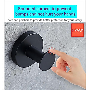 Xanadian Suction Cup Hooks for Shower, Bathroom, Kitchen, Glass Doors, Mirrors, Tiles - Loofah, Towel, Coat, Bathrobe Hooks to Hang up to 15 lbs - Waterproof, Dark, Matt Black (4 Pack)
