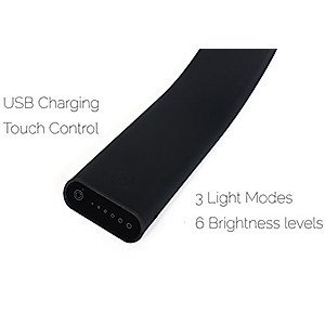 Luxe Cordless Eye Friendly LED Desk Lamp, USB Rechargeable, Up to 40 Hours of Continuous Light, Touch Control, 6 Brightness Levels, 3 Light Modes, 360 Adjustable Modern Design, Portable (Space Gray)