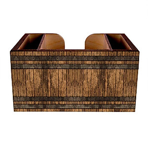Bar Caddy - Rustic Wood Planks Design - 3 Compartment Caddy