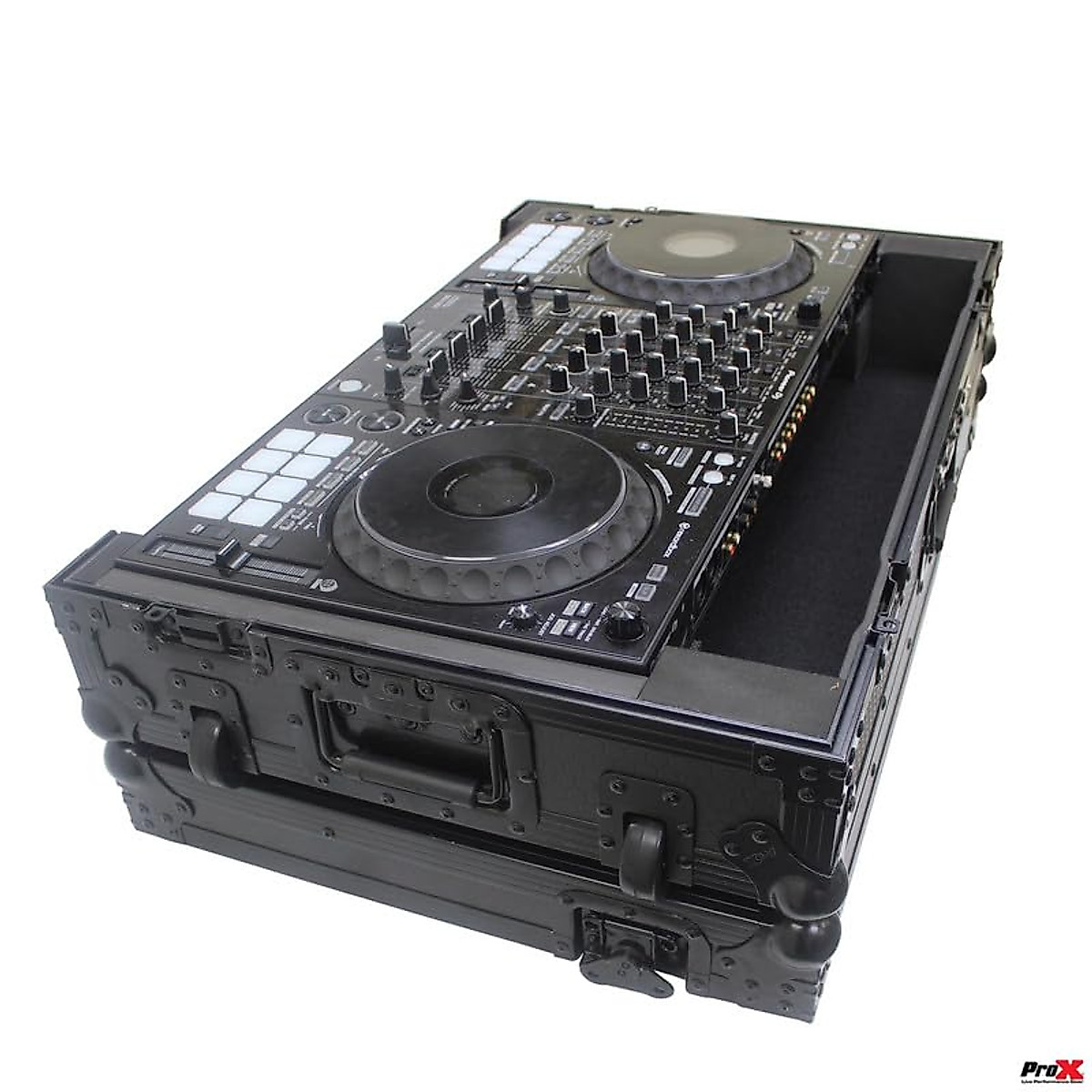 ProX Flight Case for Pioneer DDJ-1000 & DDJ-1000 SRT Digital Controller with Durable Rubber Wheels - Black on Black Design - XS-DDJ1000-WBL