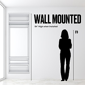 Hanging Closet Unit with Shelves - Modular Closet System for Hanging - Corner Closet System - Closet Organizers and Storage Shelves (White, 19.5 inches Wide) Closet Shelves