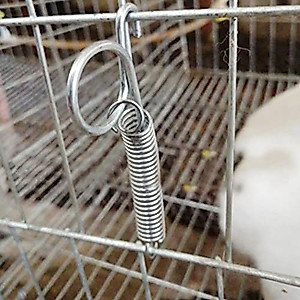 20Pcs Rabbit Cage Door Fixing Plate Metal Finger Spring Lock Hook Multifunctional Cage Door Spring Hook Used to Fix Rabbit Pet Cage Door Farm (Large)