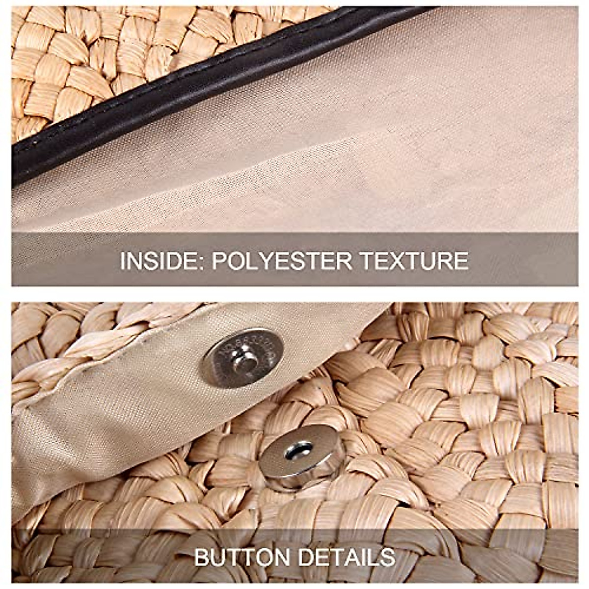 Kuang Womens Straw Clutch Purse Handbag Shoulder Clutch Envelope Wallet Beach Straw Purse for Ladies