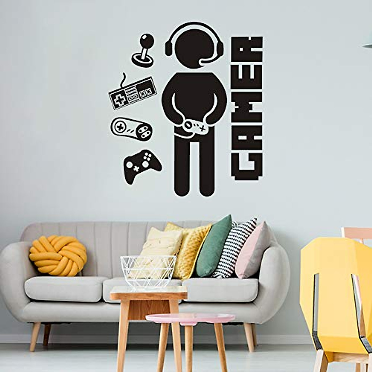 Game Decals for Boys Room, Creative Game Wall Sticker for Kids Room Boys Bedroom Playroom Wall Decor (Game Decal D)