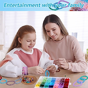 700 Pcs 8mm Glass Beads for Jewelry Making,28 Colors Crystal Beads Bracelet Kit for Bracelet Jewelry Making and DIY Crafts